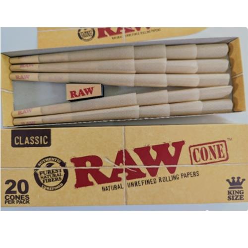RAW Cone Classic King Size 20 Cones/Pack | Rabbit Habit